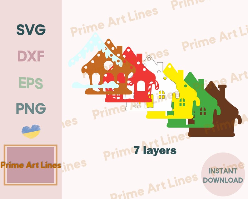 3D Gingerbread House SVG, 3D Gingerbread SVG, 3D Papercut SVG Template ...
