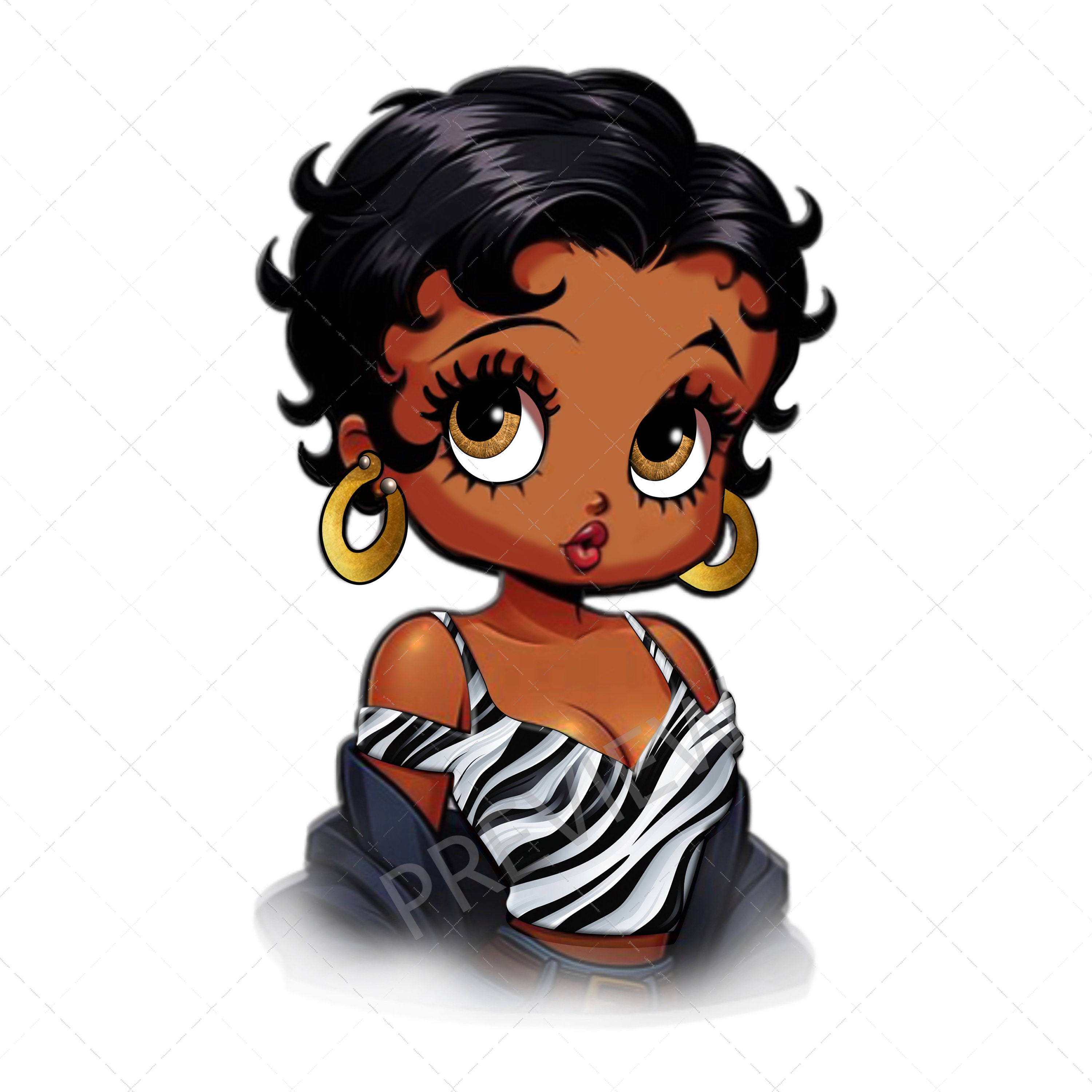 Betty Boop PNG With Different Trendy Color Shirts (leopard, Zebra, Camo ...