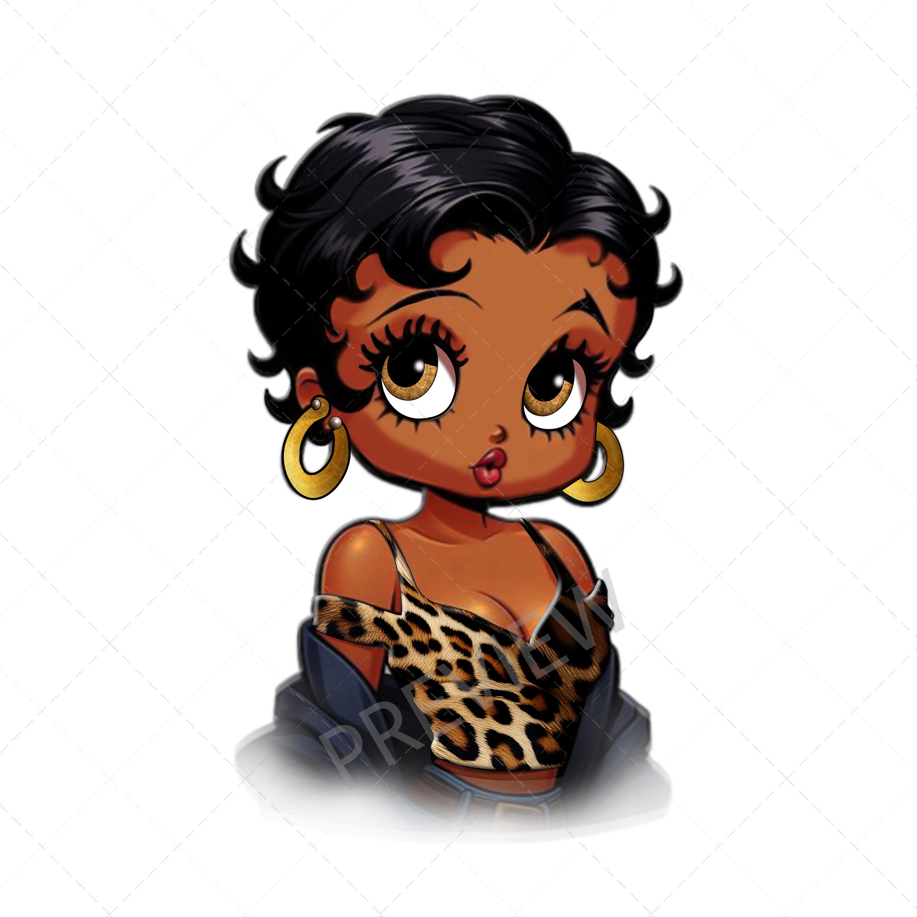 Betty Boop PNG With Different Trendy Color Shirts (leopard, Zebra, Camo ...