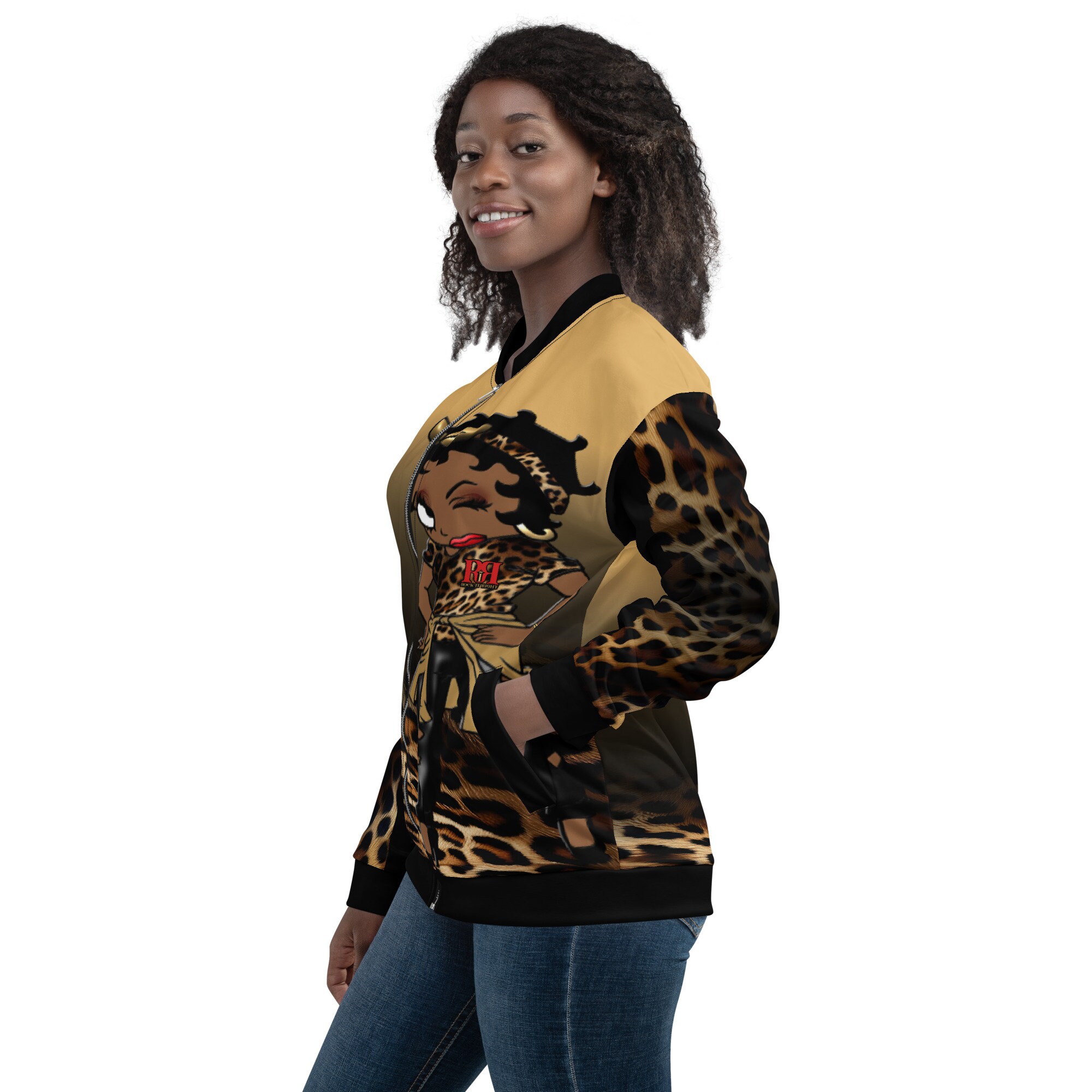Leopard Betty Boop Bomber Jacket, Betty Boop Women's Bomber Jacket sold ...