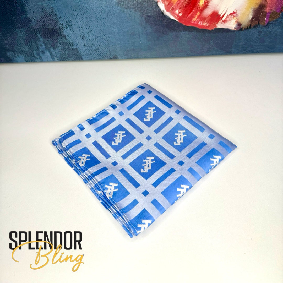 Carolina Blue Grid Men’s Pocket Square - Jack and Jill of America - Etsy
