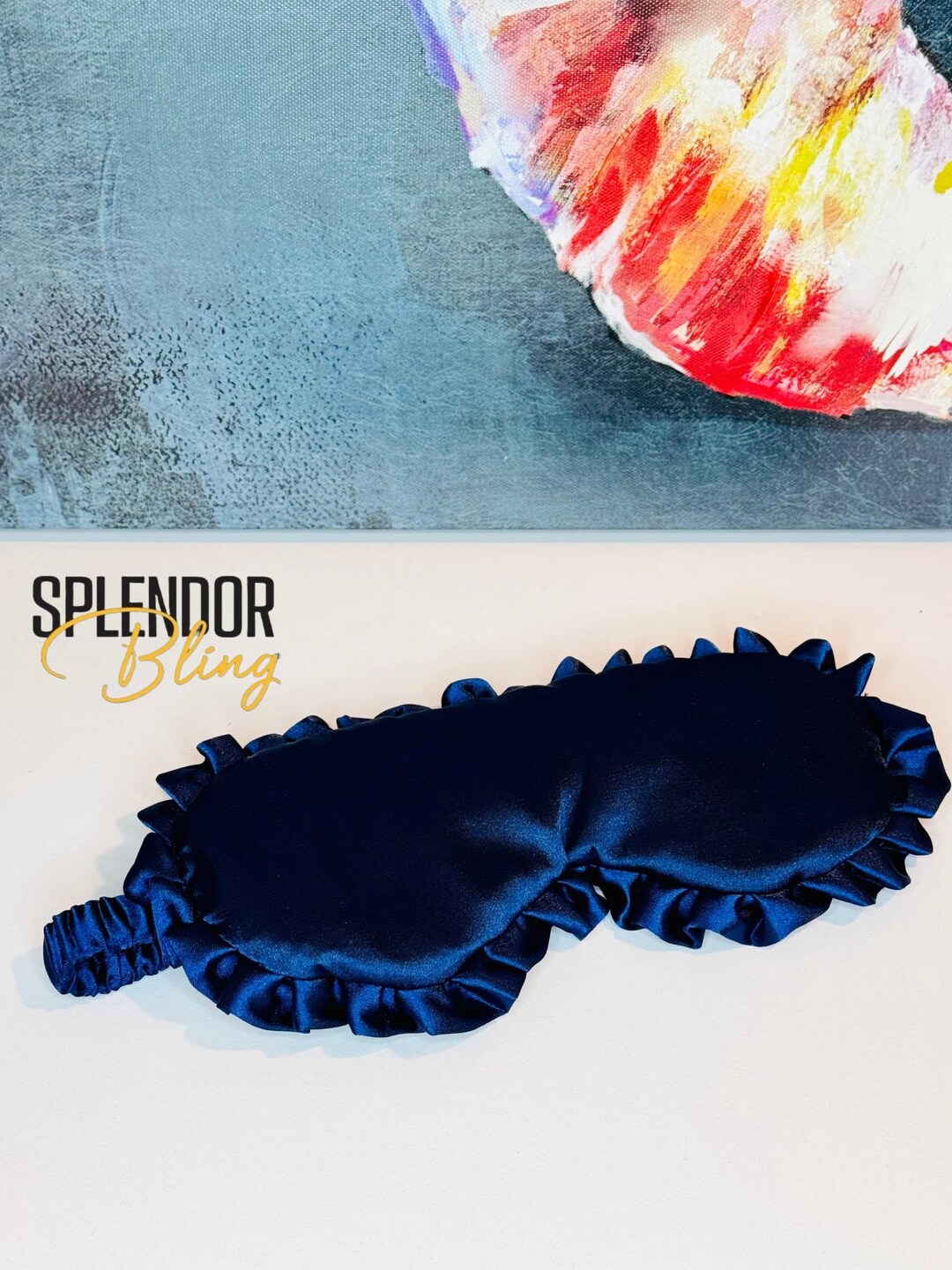 Blue Satiny Ruffle Sleeping Mask - Etsy