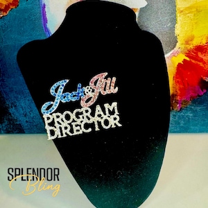 OVERSIZED Jack and Jill of America PROGRAM DIRECTOR Rhinestone Brooch ...