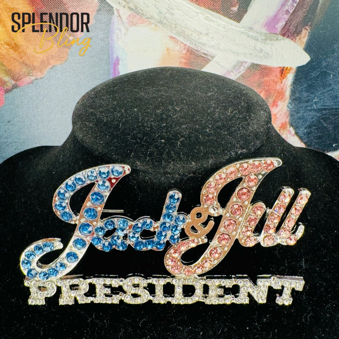 SUPERSIZED Jack and Jill of America PRESIDENT Rhinestone Brooch Pin - Etsy