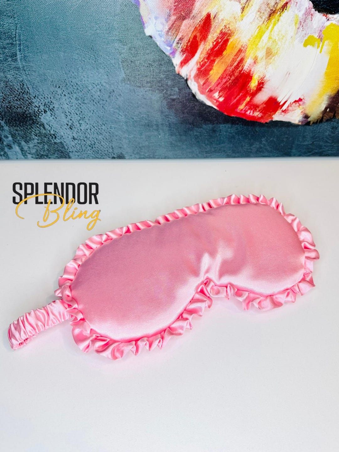 Pink Satiny Ruffle Sleeping Mask - Etsy