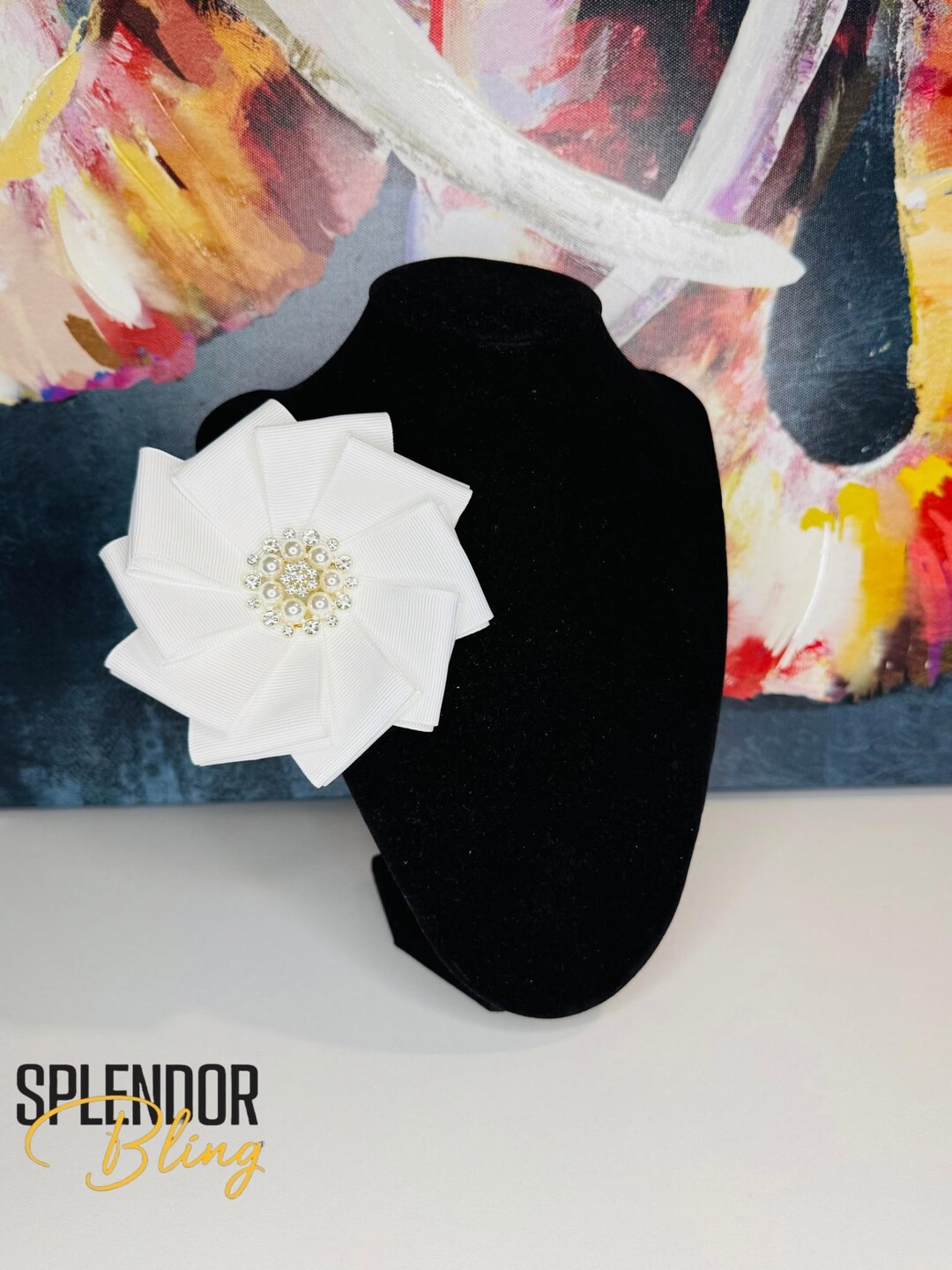 Protocol Perfect White Grosgrain Ribbon Flower Brooch - Jack and Jill ...