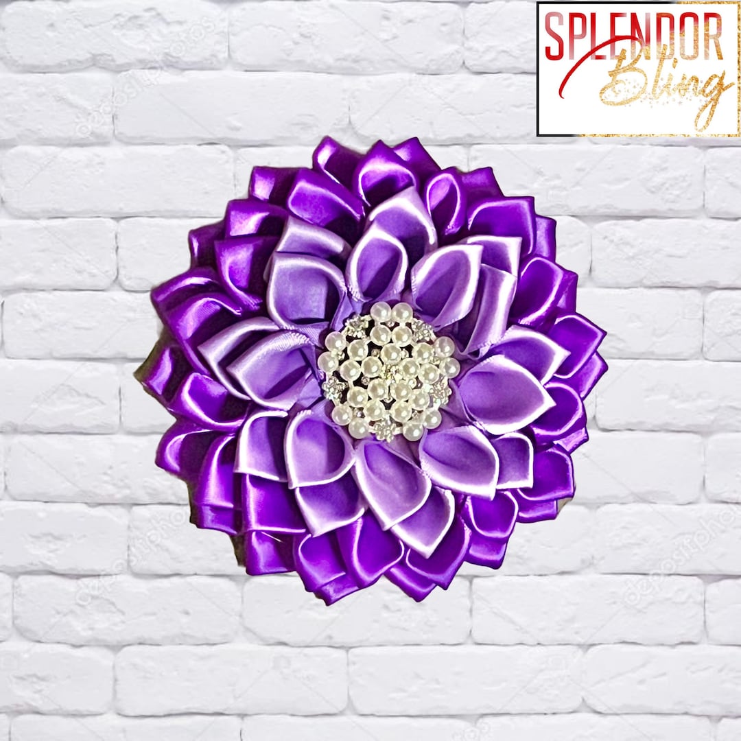 CLOSEOUT DST Inspired Graduated Violet Purple Satin W/pearl and Crystal ...