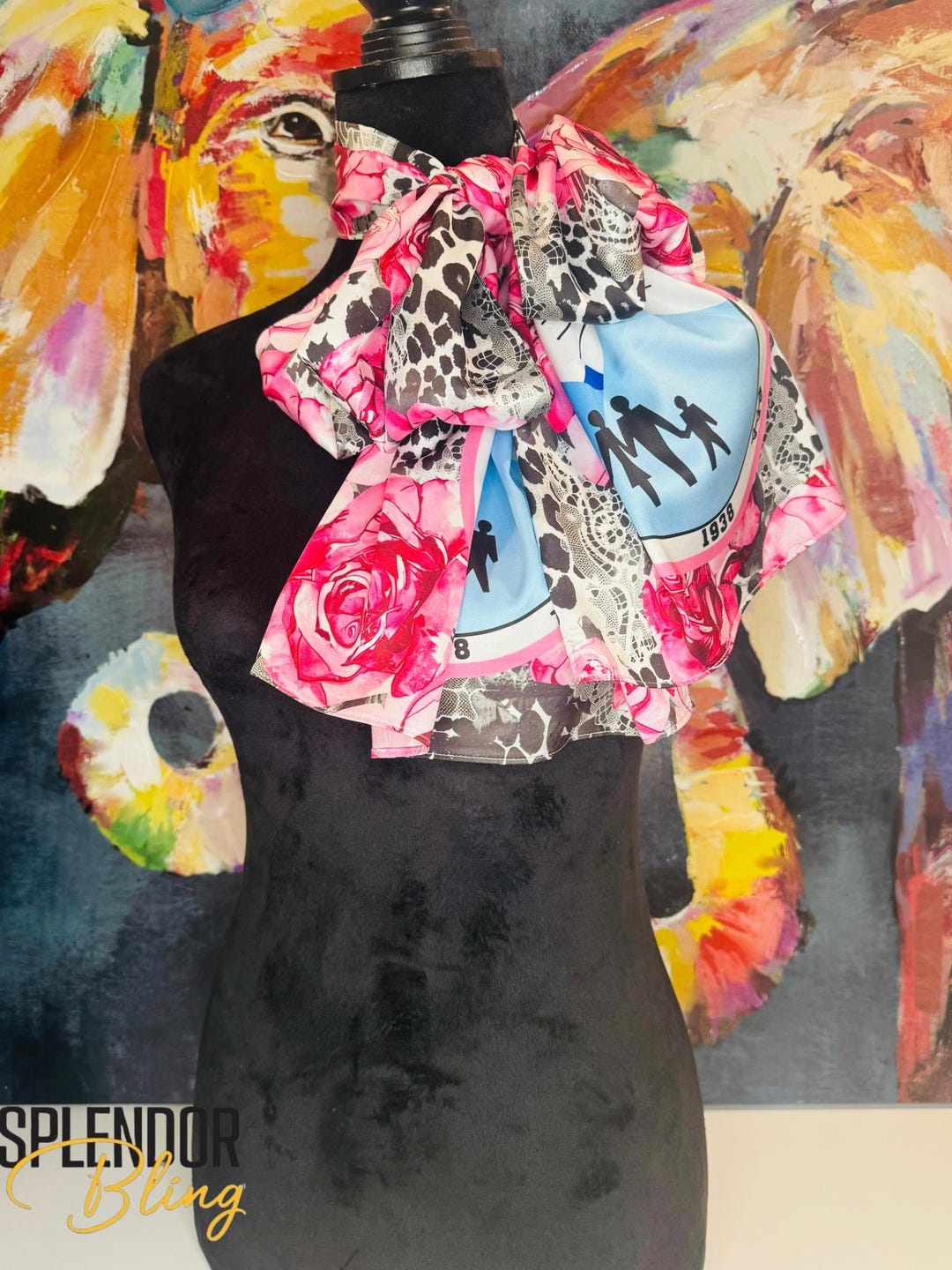 JJOA SATIN Animal/lace/roses Scarf Jack and Jill of America - Etsy