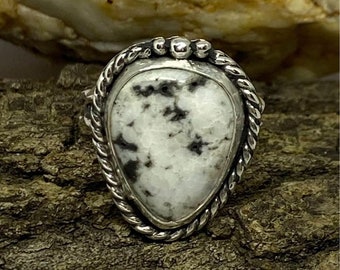 White Buffalo Turquoise Ring - Etsy