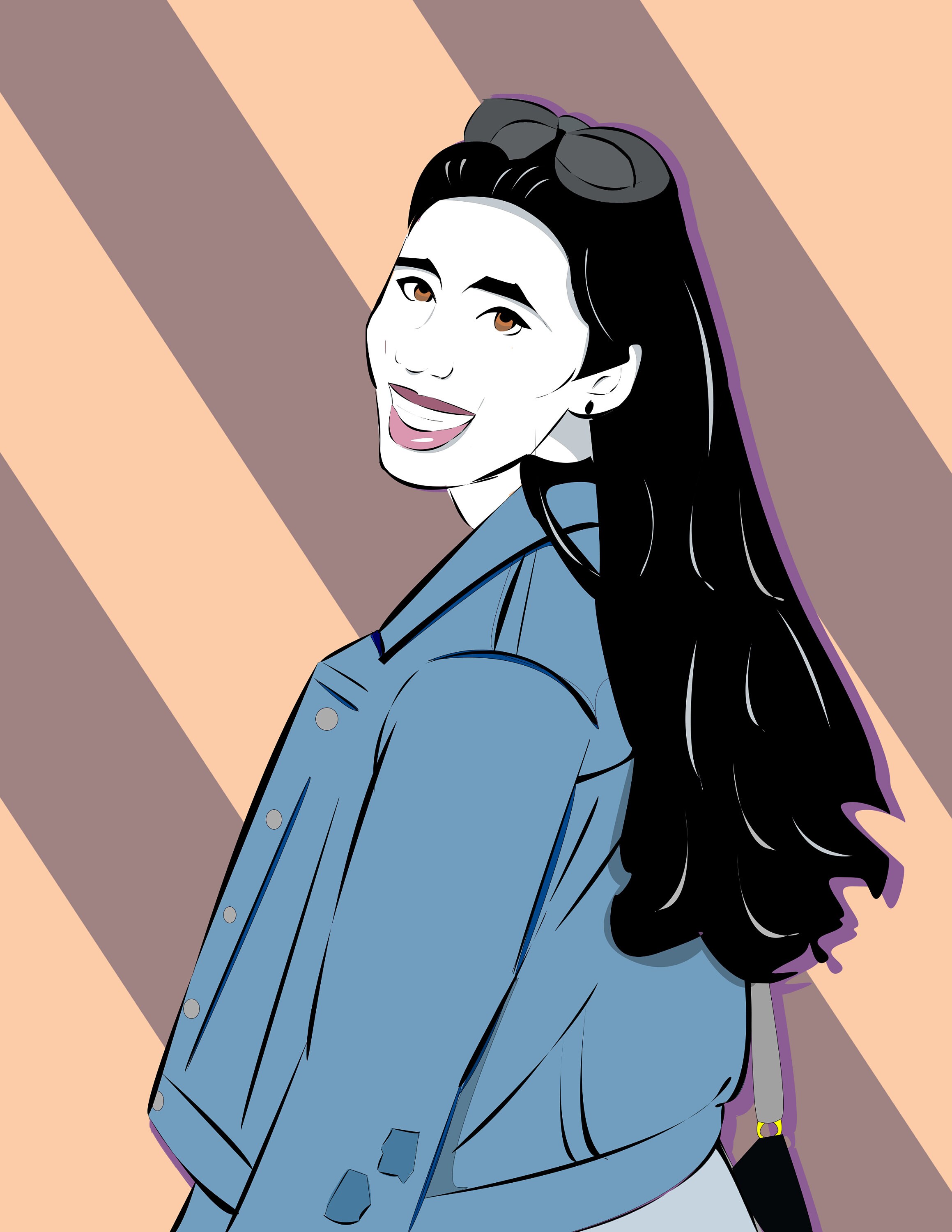 Custom Portrait | Patrick Nagel Style Print | Contemporary Home Decor ...
