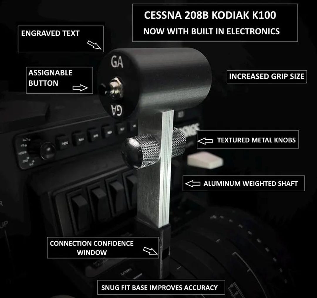Cessna 208B Kodiak K100 | "real Feel" Aluminum Throttle Lever W ...