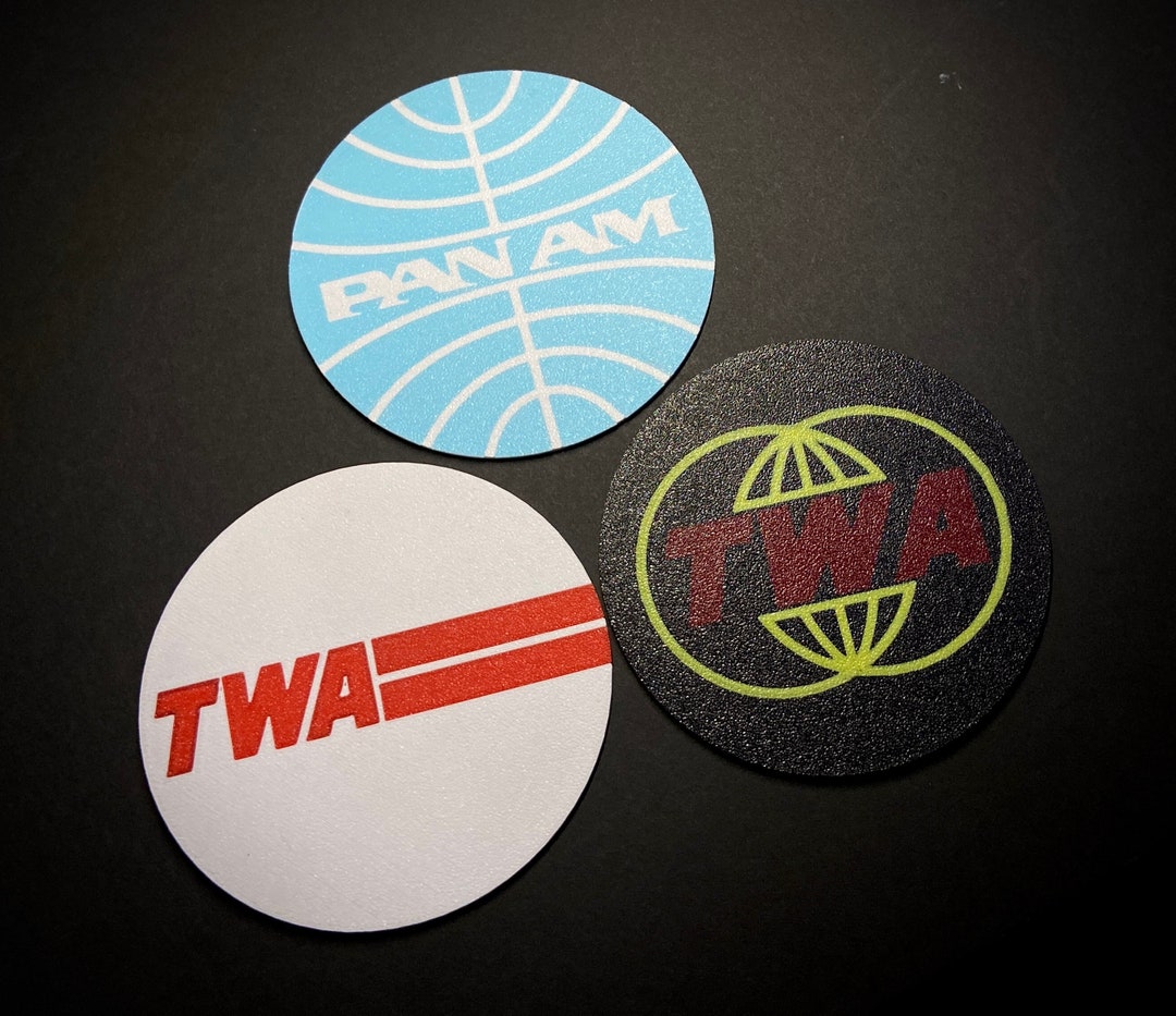 Classic Aviation Airline Themed Drink Coasters | Pan Am | TWA - Etsy