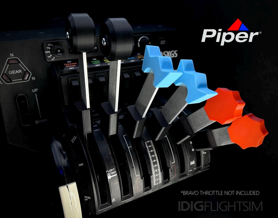 Piper Style Twin Engine Aluminum Lever Upgrade for Honeycomb Bravo ...