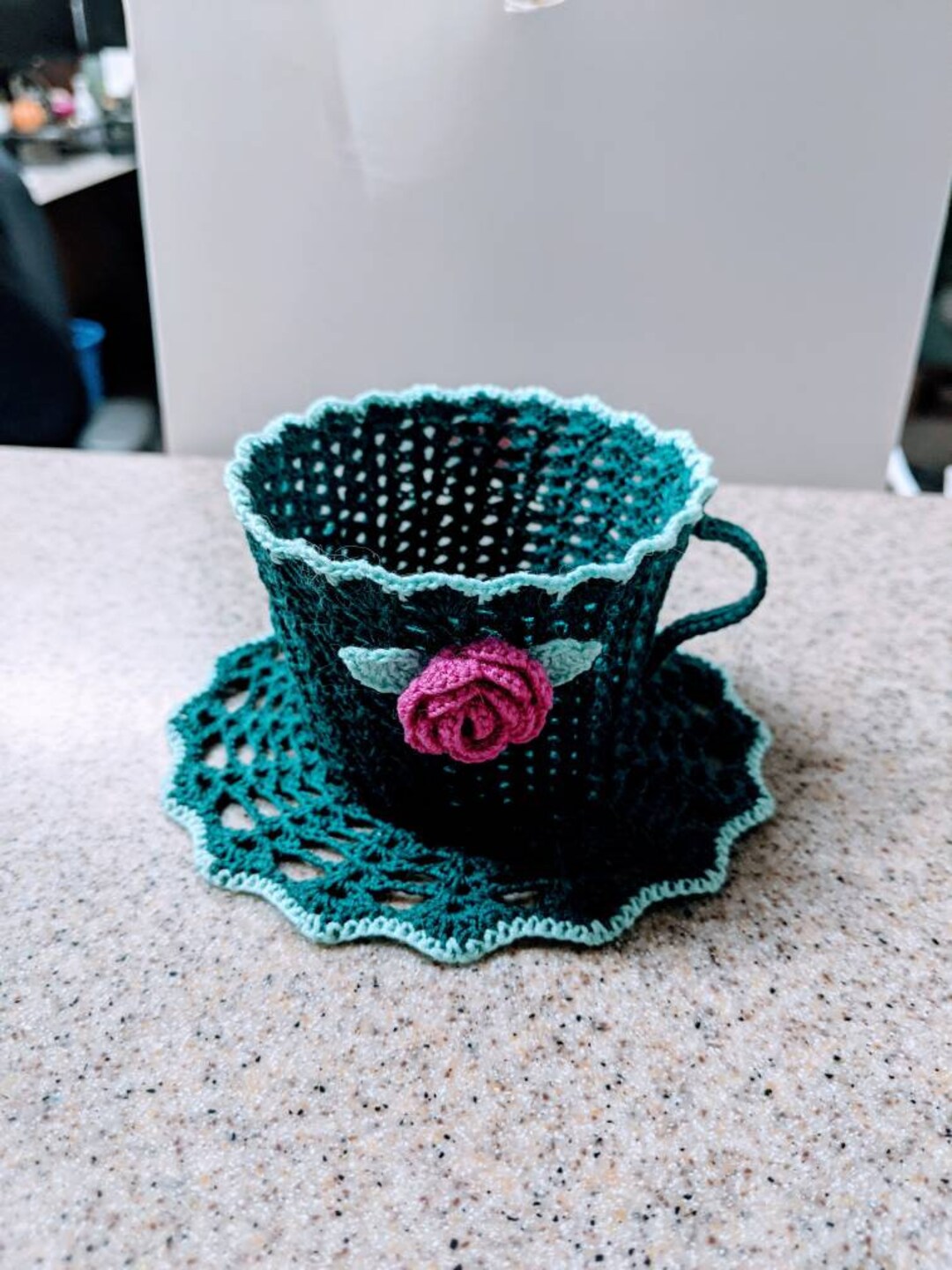 Crocheted Tea Cup With Matching Saucer - Etsy
