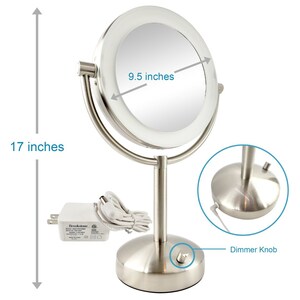 Brookstone Premium Tabletop Mirror , Led Lighted Vanity Mirror Great ...