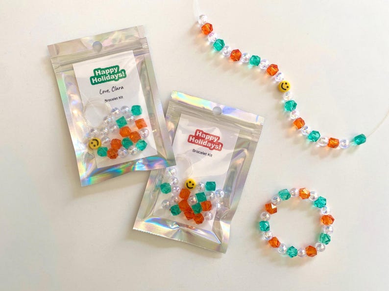 Holiday Bracelet Kit: DIY Kids Party Favor, Christmas Gift - Etsy