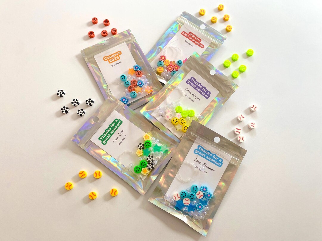 Custom Sports Bracelet Kit: Team Colors, DIY Party Favor - Etsy
