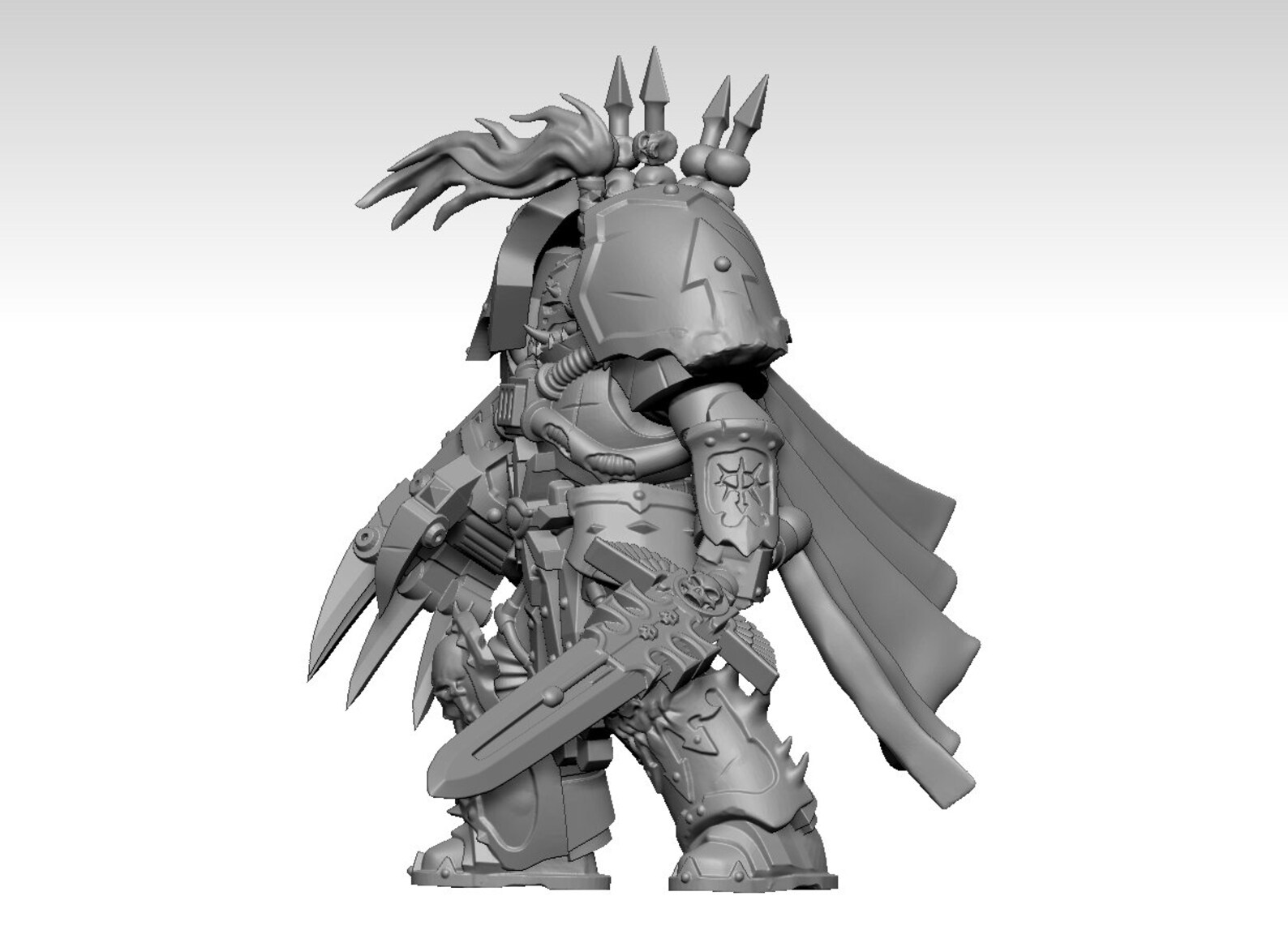 Abaddon Chaos Lordwith helmet Warhammer 40K D&D Tabletop | Etsy