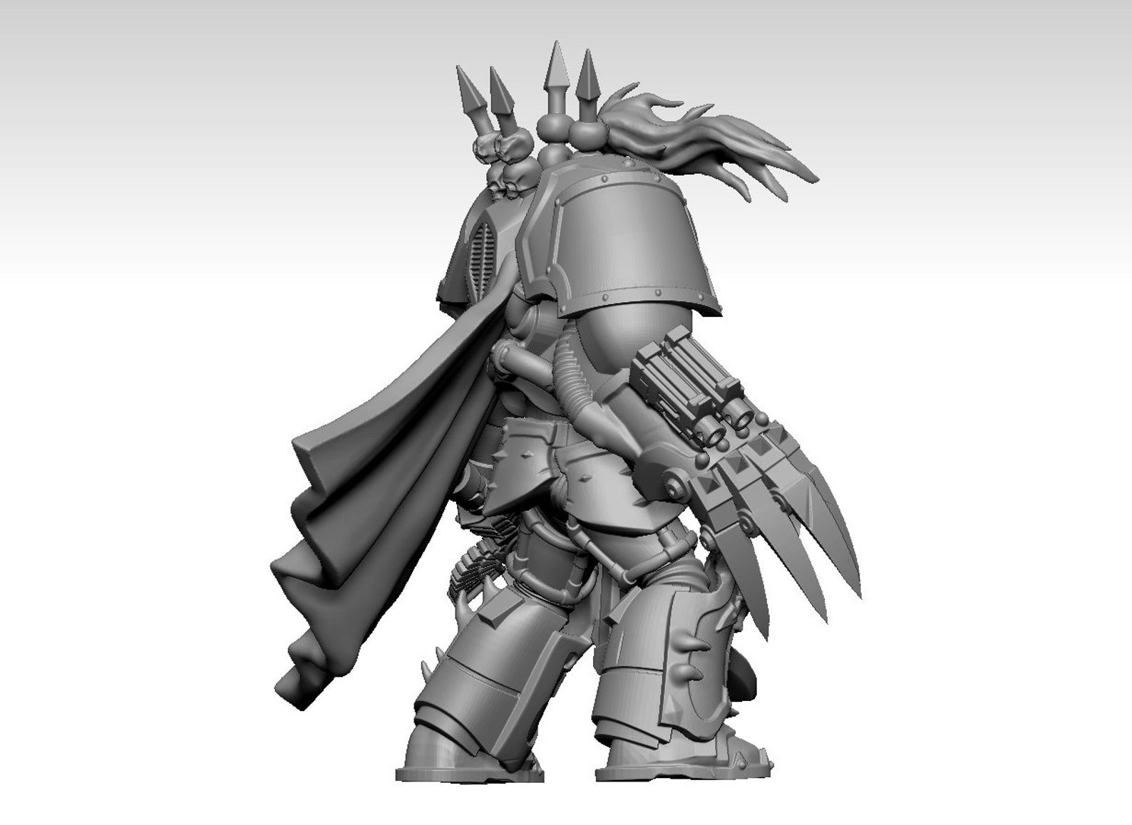 Abaddon Chaos Lordwith helmet Warhammer 40K D&D Tabletop | Etsy