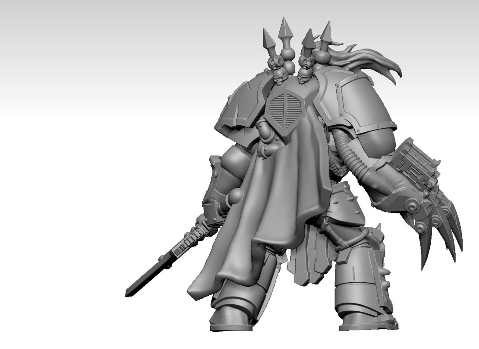 Abaddon Chaos Lordwith helmet Warhammer 40K D&D Tabletop | Etsy