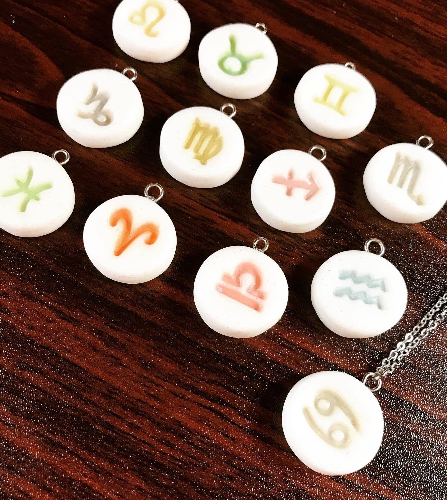 Zodiac Starsign Necklace Polymer Clay Jewellery Star Sign Etsy