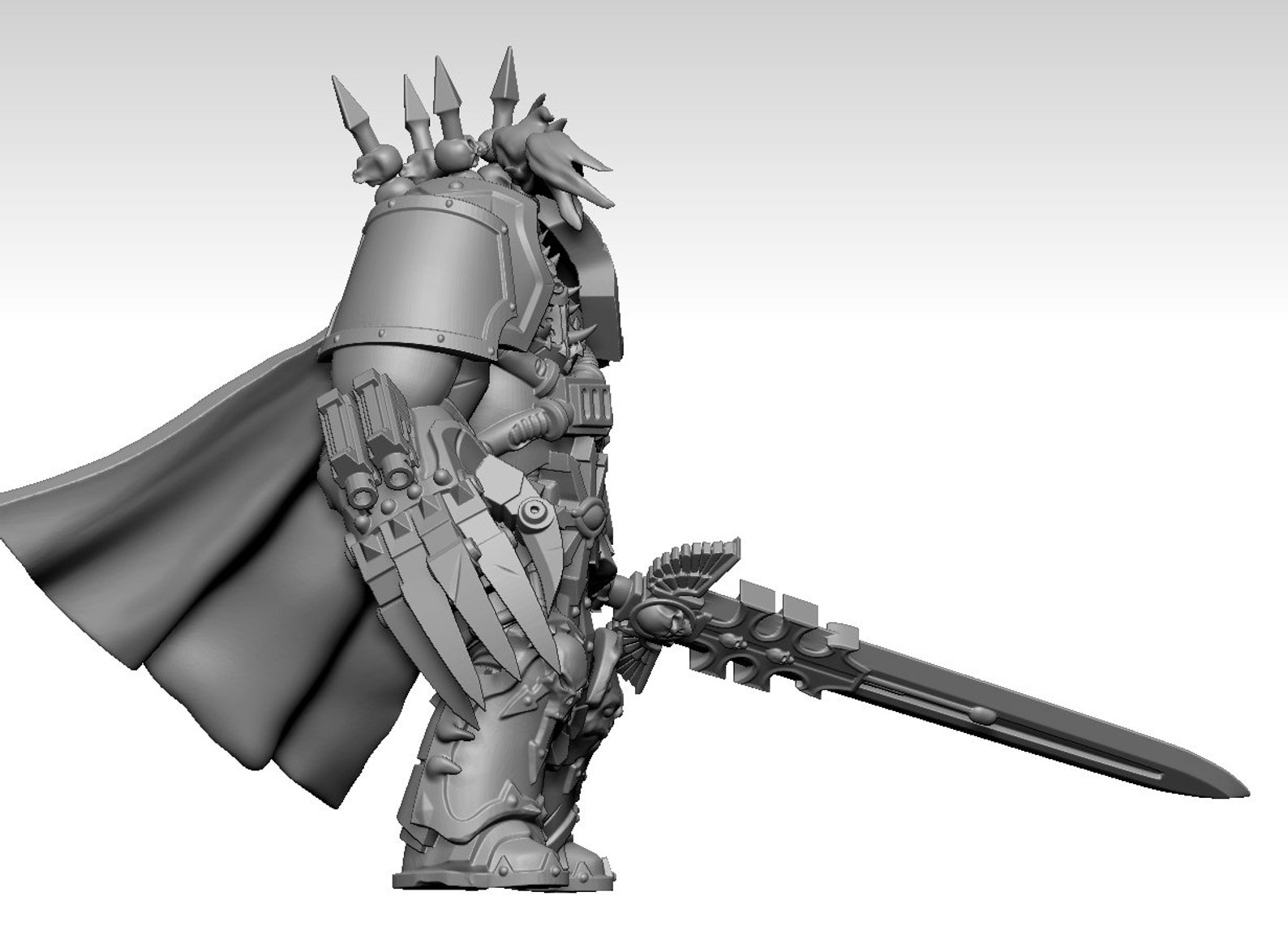 Abaddon Chaos Lordwith helmet Warhammer 40K D&D Tabletop | Etsy