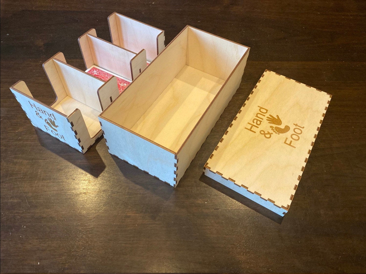Hand and Foot Card Box and Tray - Etsy