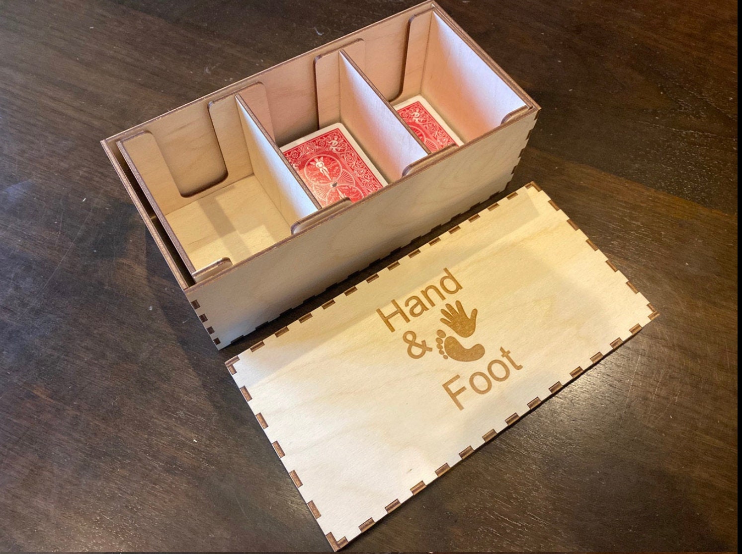 Hand and Foot Card Box and Tray - Etsy