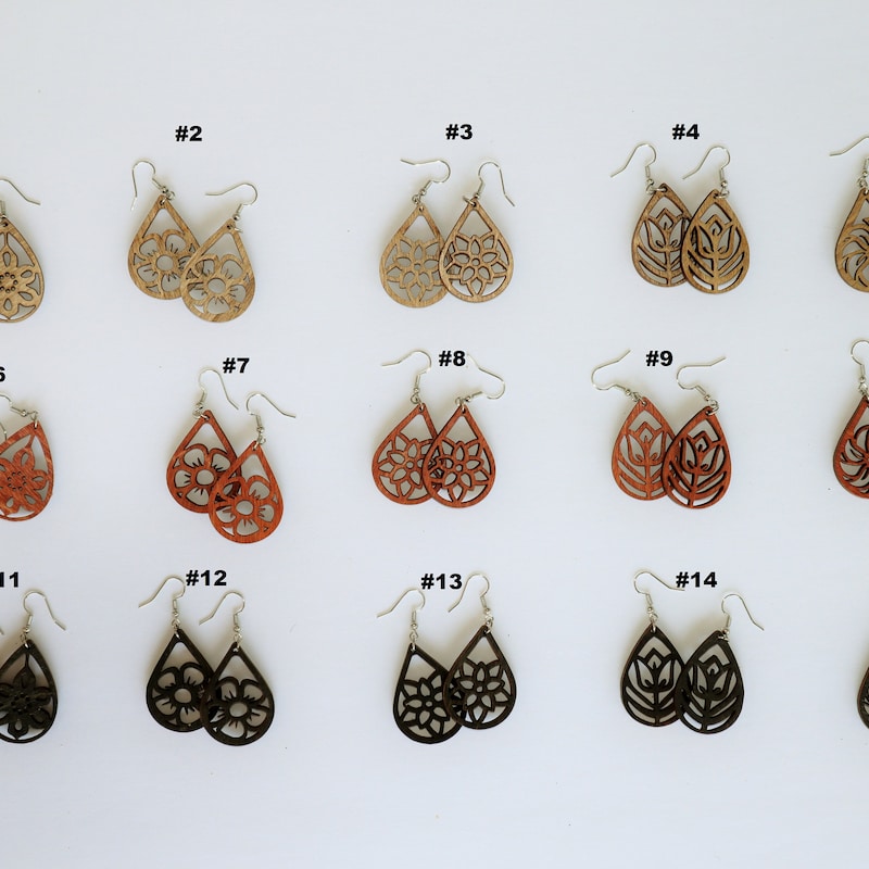 Wooden Earrings - Etsy