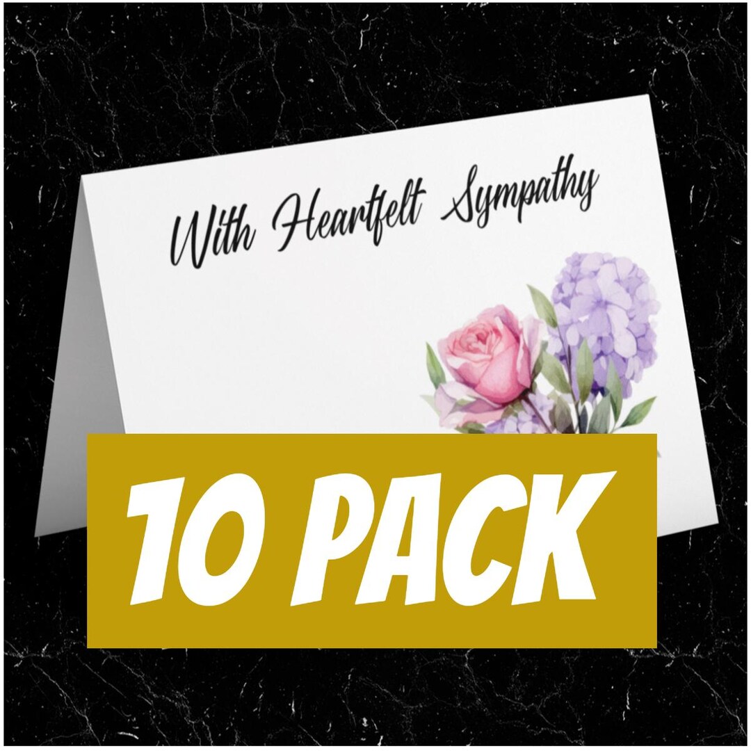 Sympathy and Condolences Cards / Bundle Set of 10 / With Heartfelt ...