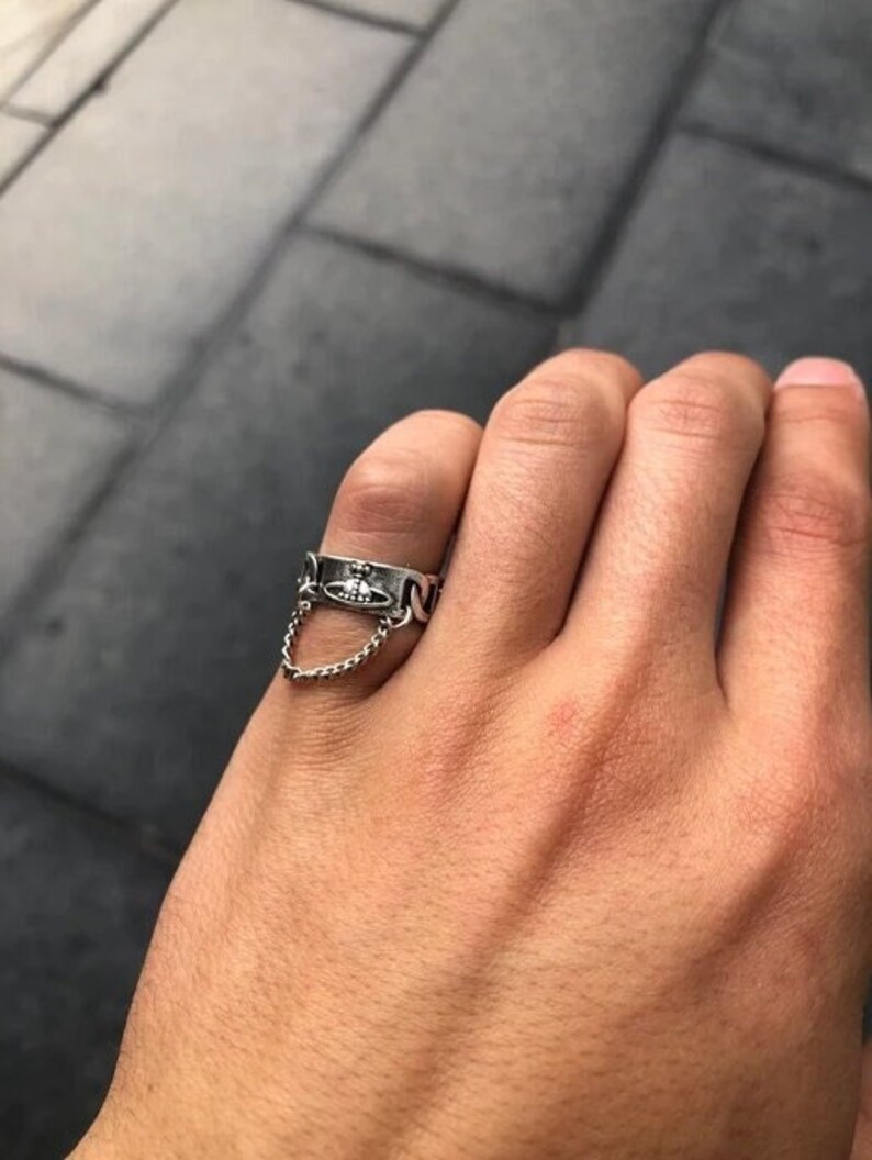 Orb Saturn Ring, Silver Ring, Streetwear Ring, Sterling Silver, Hip Hop ...
