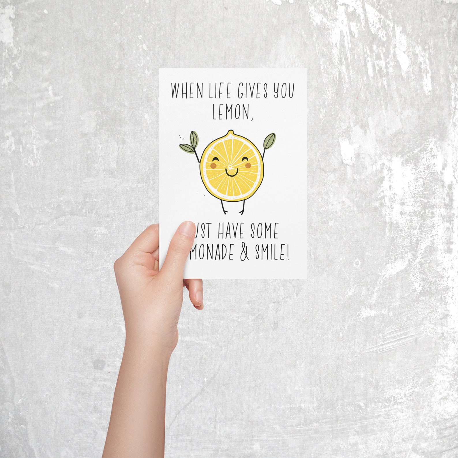 Lemon Motivational Cute Card, Funny Card, Valentines Day Gift ...