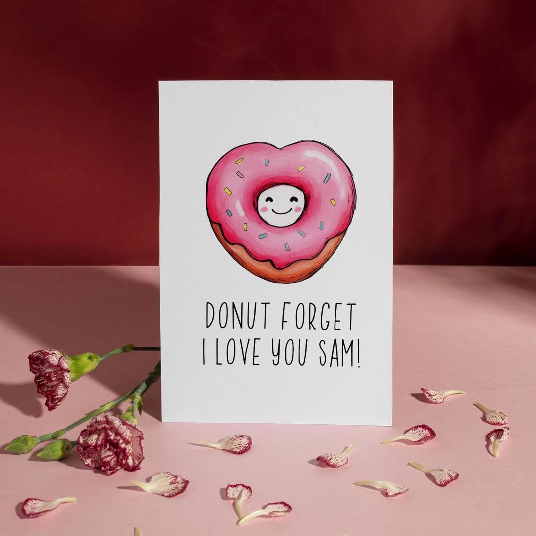 Personalized Will You Be My Valentine Donut Card Foodie Lovers Gift ...