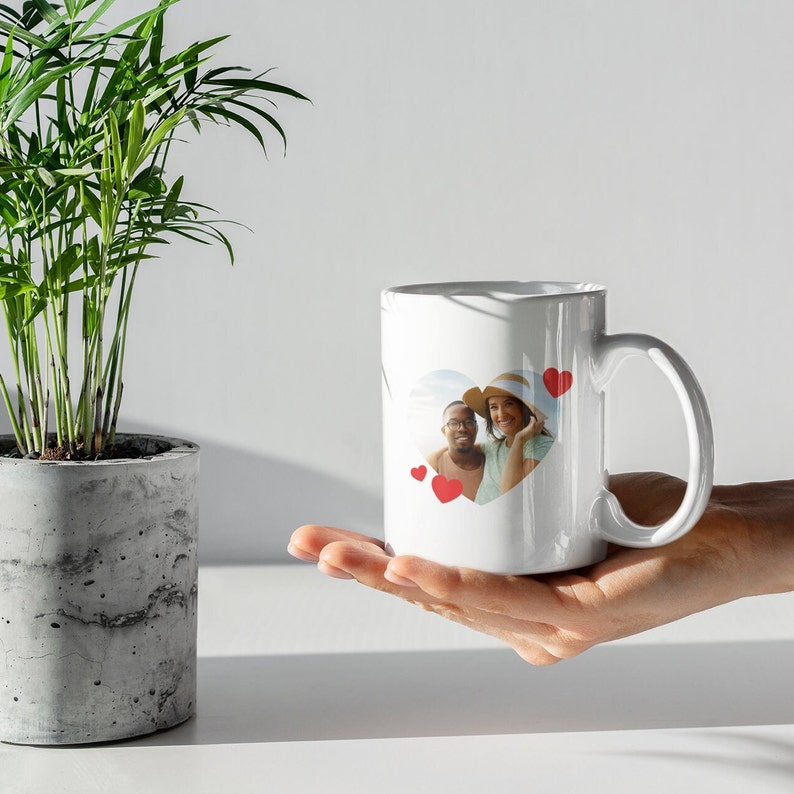 Personalized Photo Love Mug, Cute Photo Mugs for Girlfriend, Couples ...