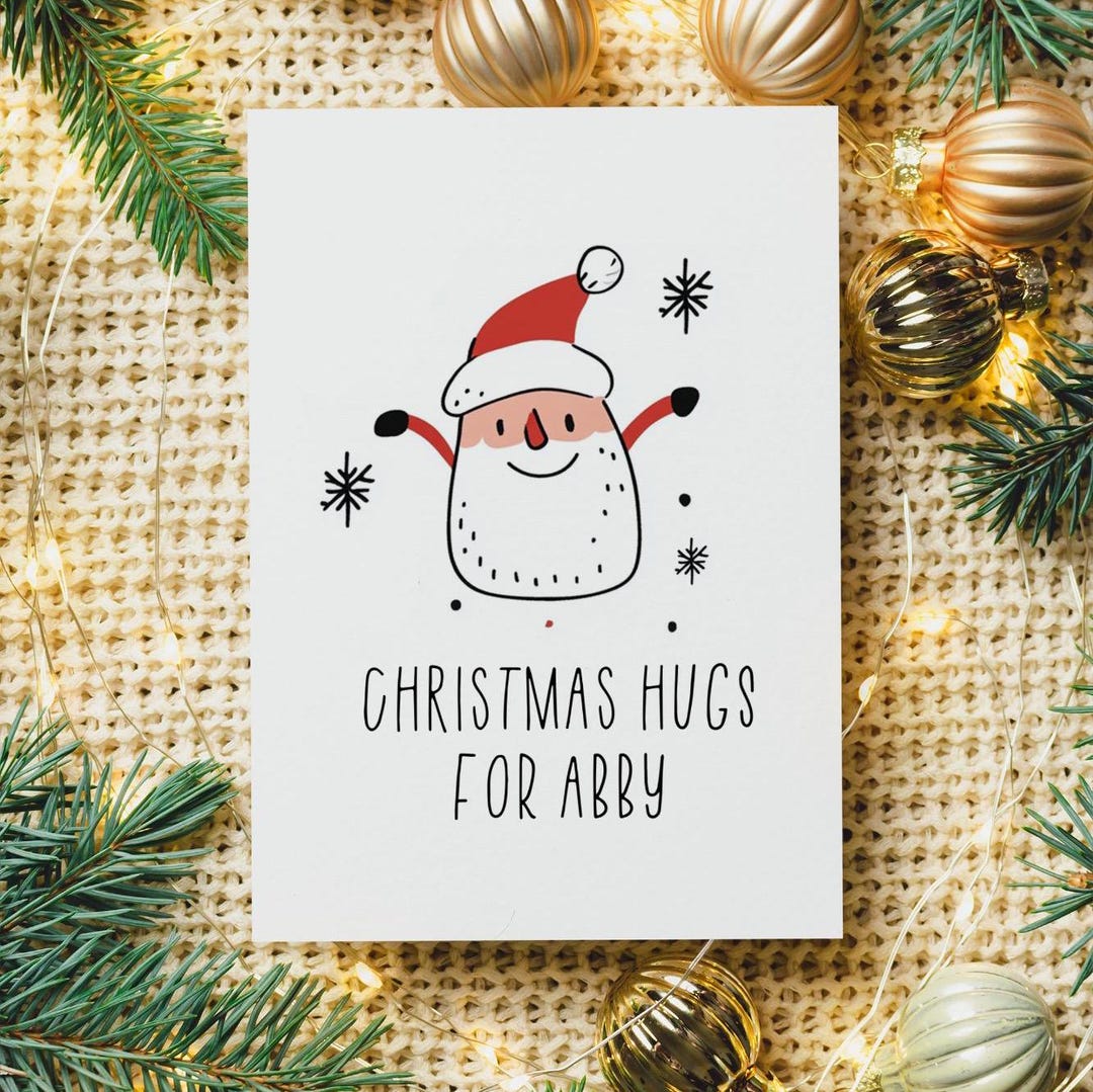 Personalized Santa Claus Merry Christmas Card Holiday Greeting Card ...