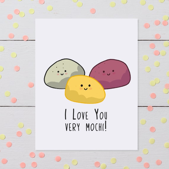 I Love You Very Mochi Mochi Greetings Card I Love You - Etsy