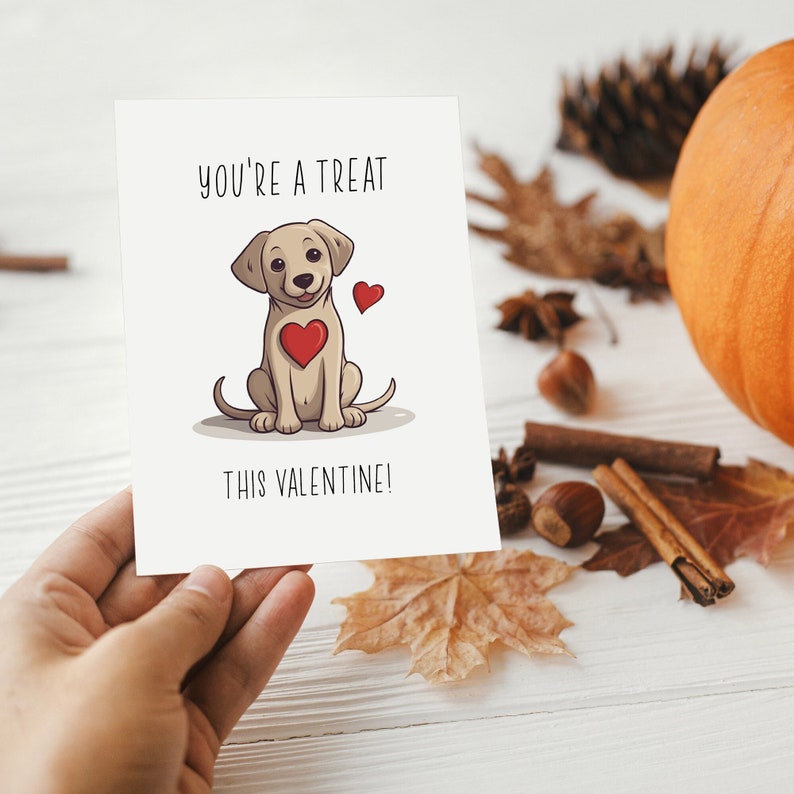 You're a Treat Dog Card, Funny Card, Valentines Day, Dog Lovers Gift ...