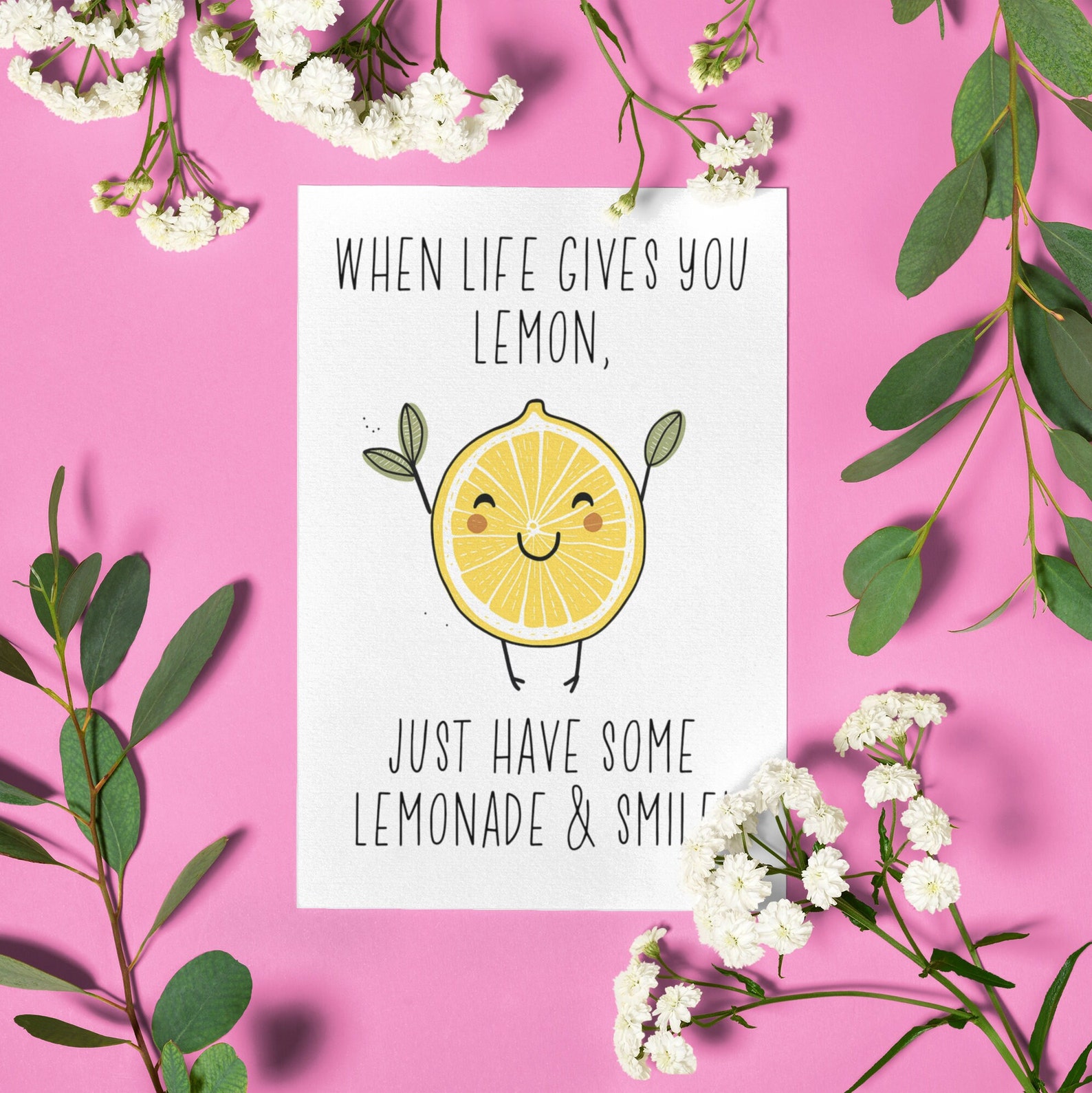 Lemon Motivational Cute Card, Funny Card, Valentines Day Gift ...