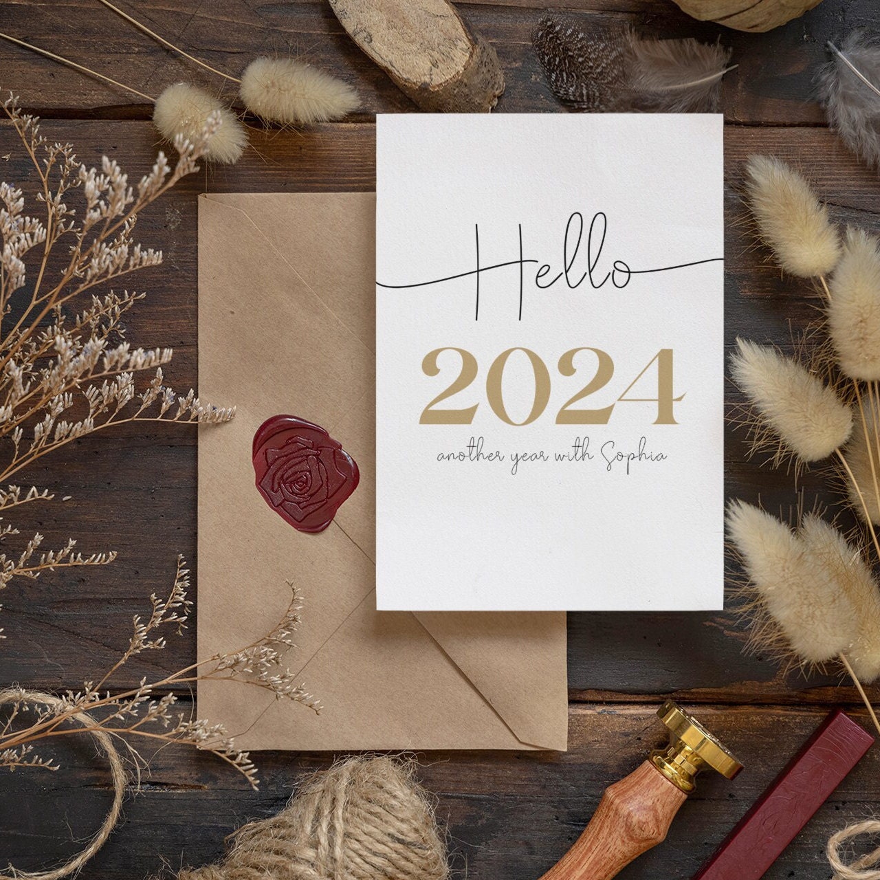Personalized Hello 2024 New Years Card for Your Girlfriend, Couples ...