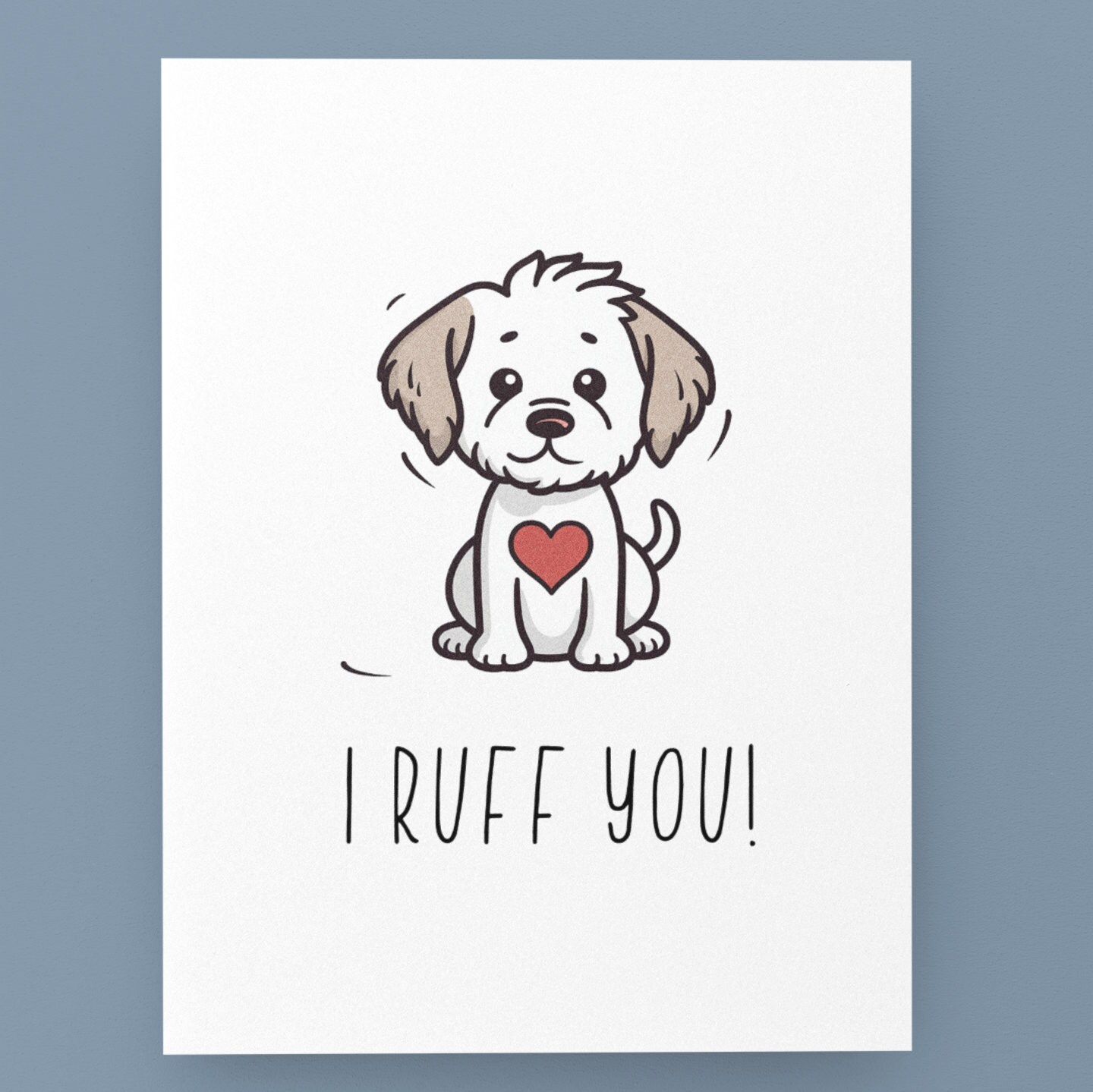 I Ruff You Dog Card, Funny Card, Valentines Day, Dog Lovers Gift ...