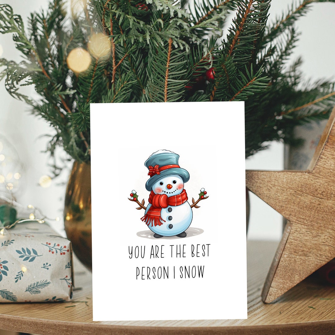 Snowman Card, Holiday Card Gift, Christmas Card, Card for Loved One ...