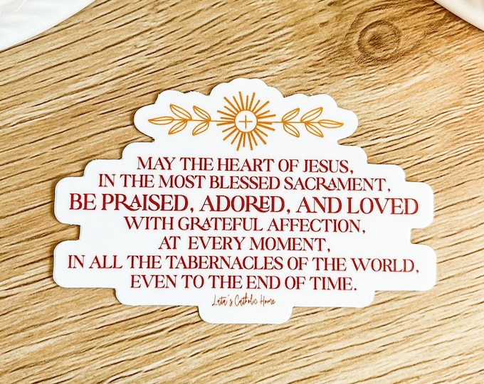 Blessed Be God Sticker, Divine Praises Decal, Adoration Sticker ...