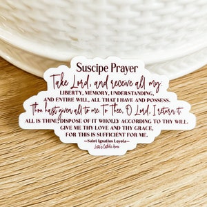 Suscipe Prayer Sticker: Saint Ignatius, Catholic Gift - Etsy