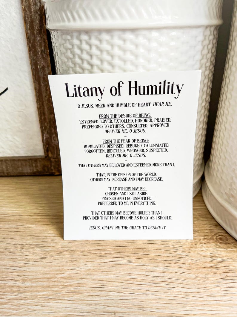 Litany of Humility Window/mirror Cling, Catholic Clings, Catholic ...