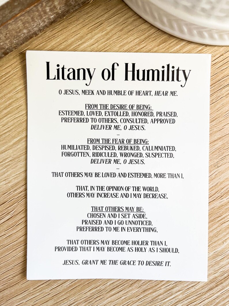 Litany of Humility Window/mirror Cling, Catholic Clings, Catholic ...