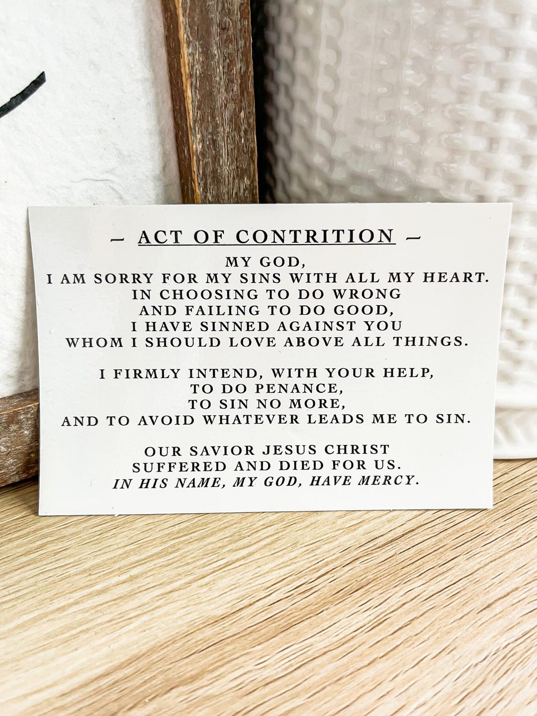 Act of Contrition CLING, Catholic Sticker, Catholic Stationary ...