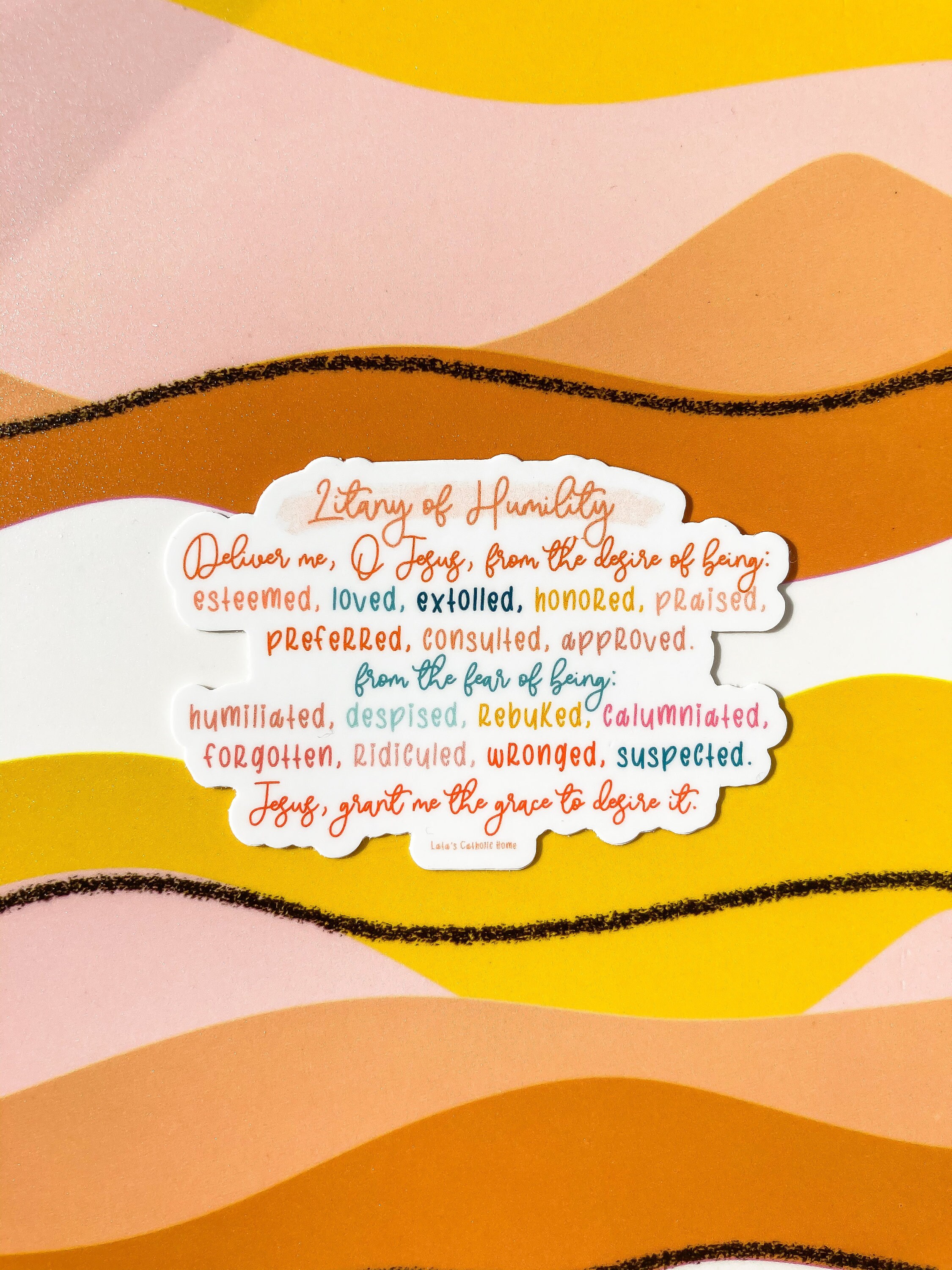 Litany of Humility Catholic Sticker Sticker Catholic | Etsy