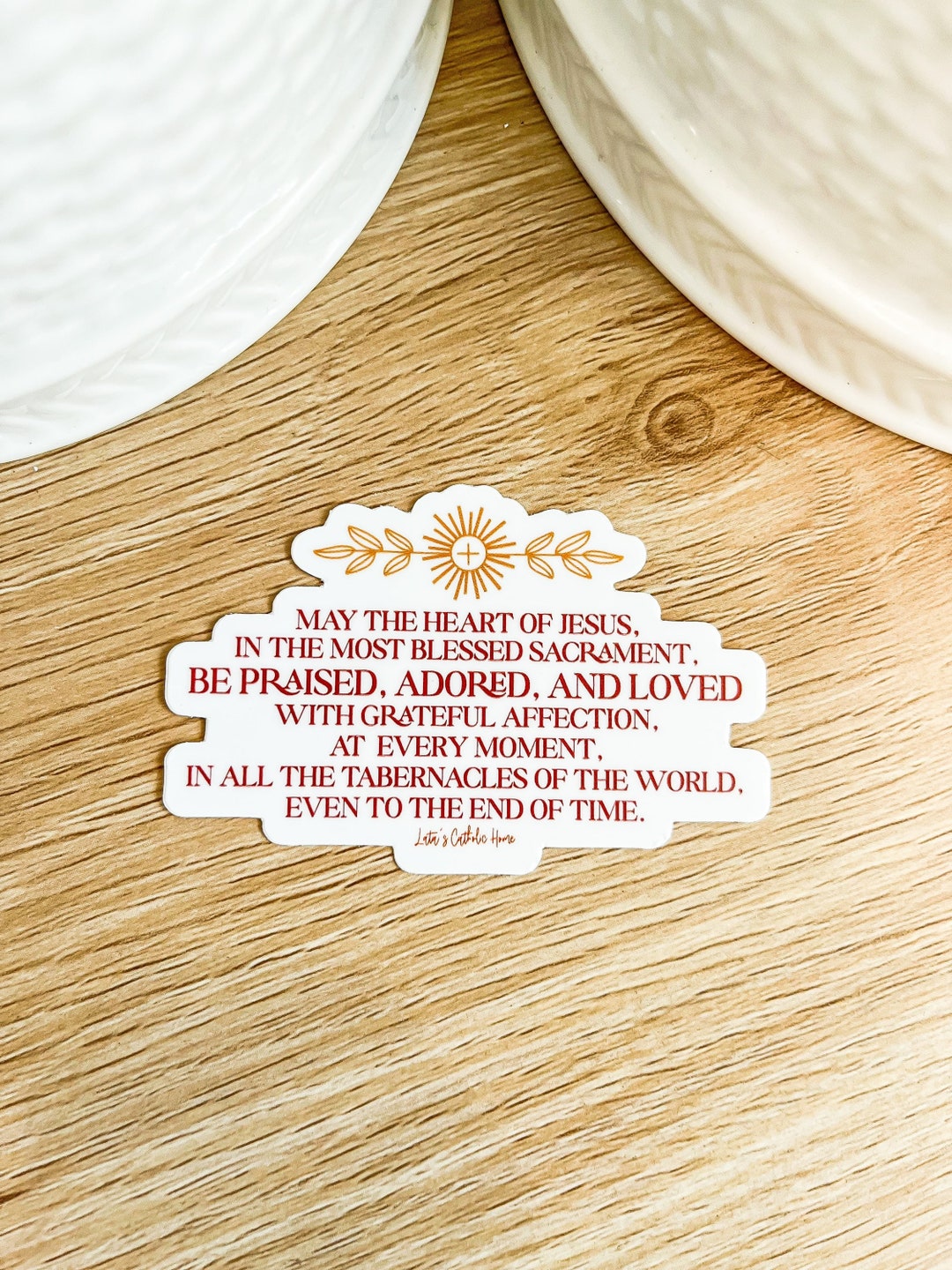 Divine Praises Sticker, Catholic Sticker, Catholic Stationary ...