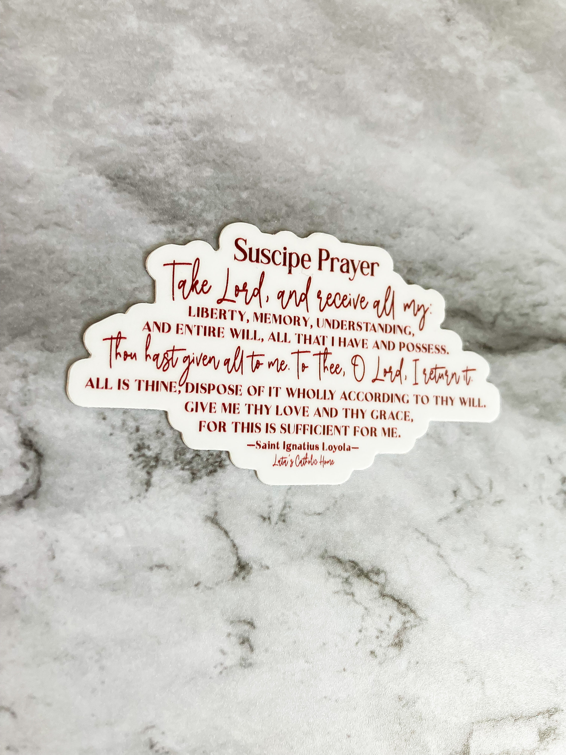 Suscipe Prayer Sticker: Saint Ignatius, Catholic Gift - Etsy