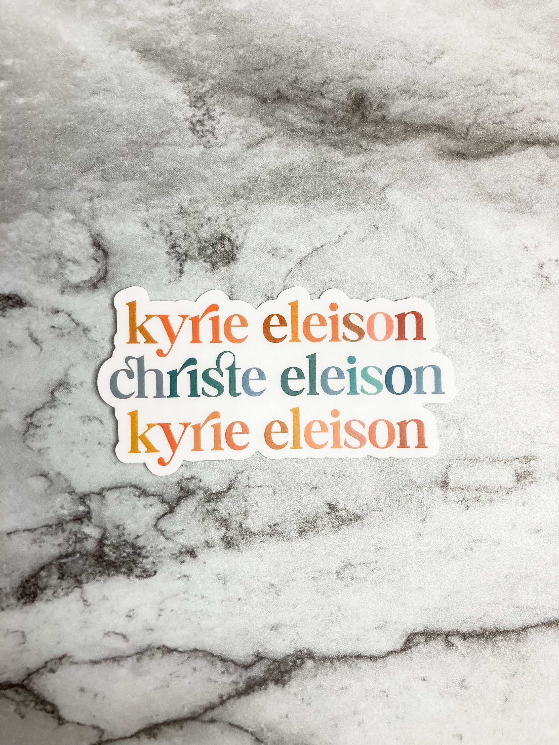 Kyrie Eleison Sticker CLEAR BACK Christe Eleison Latin - Etsy